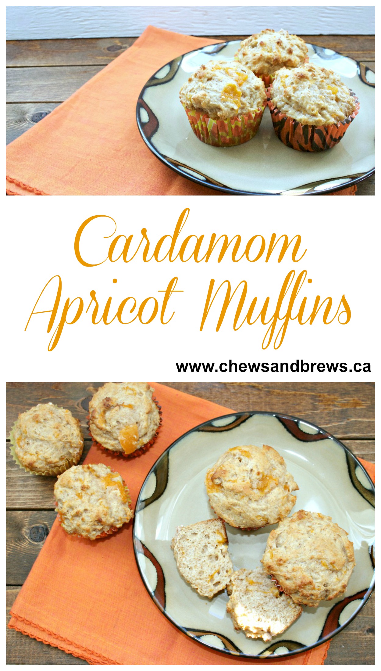 Cardamom Apricot Muffins ~ Chews and Brews
