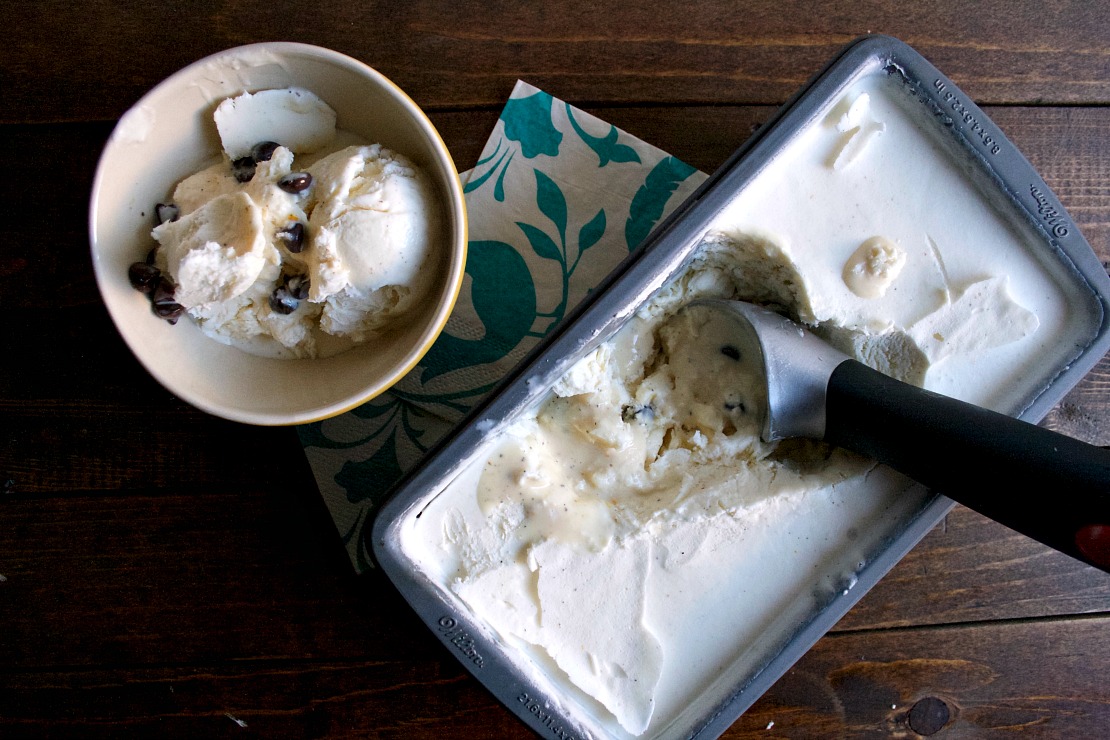 Orange Cardamom Chocolate No Churn Ice Cream ~ Chews and Brews