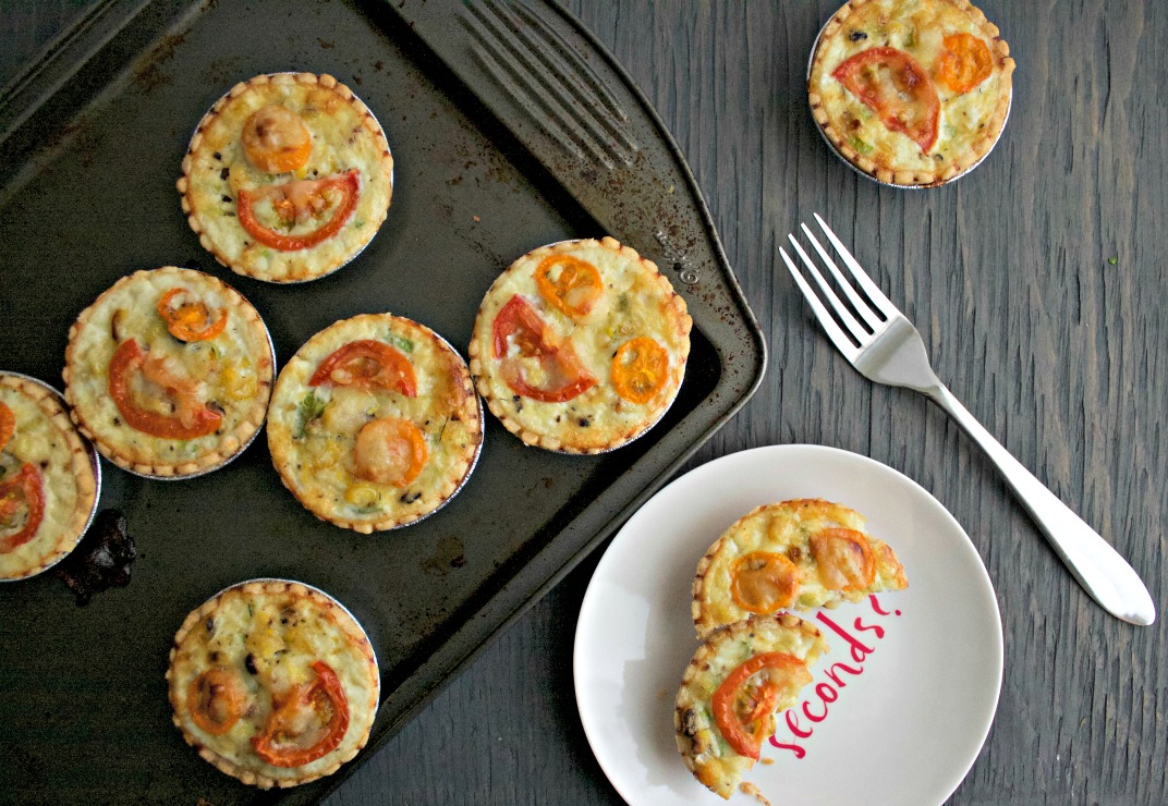 Cheesy Grilled Corn Mini Tarts ~ Chews and Brews
