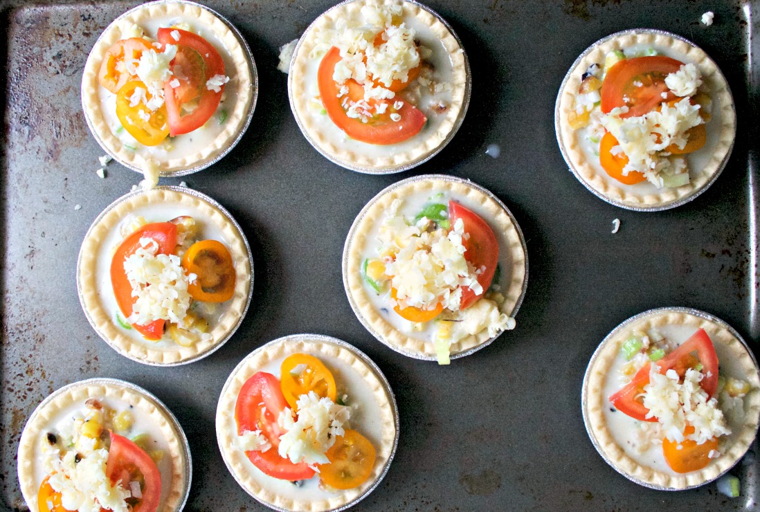Cheesy Grilled Corn Mini Tarts ~ Chews and Brews
