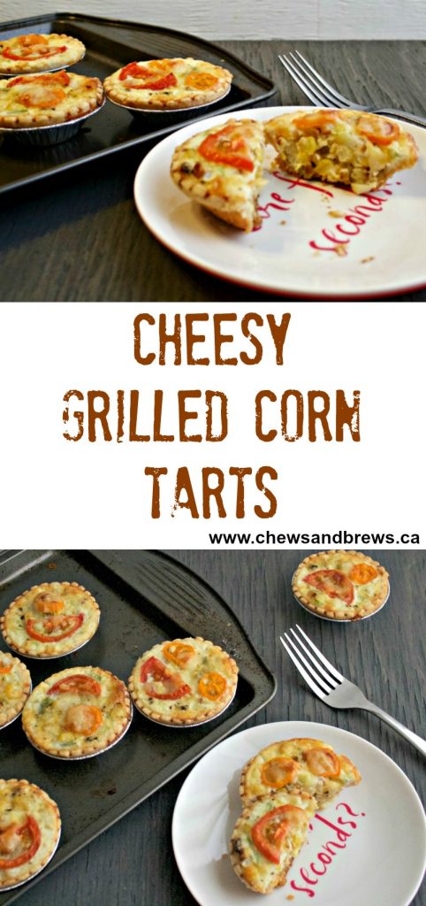 Cheesy Grilled Corn Mini Tarts ~ Chews and Brews