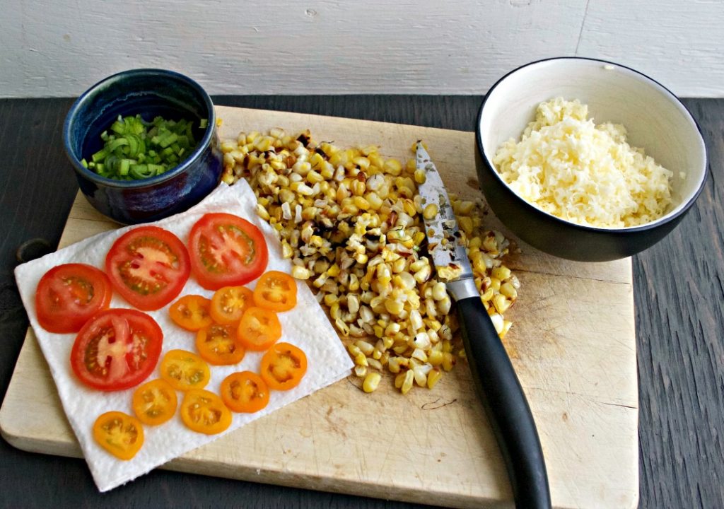 Cheesy Grilled Corn Mini Tarts ~ Chews and Brews