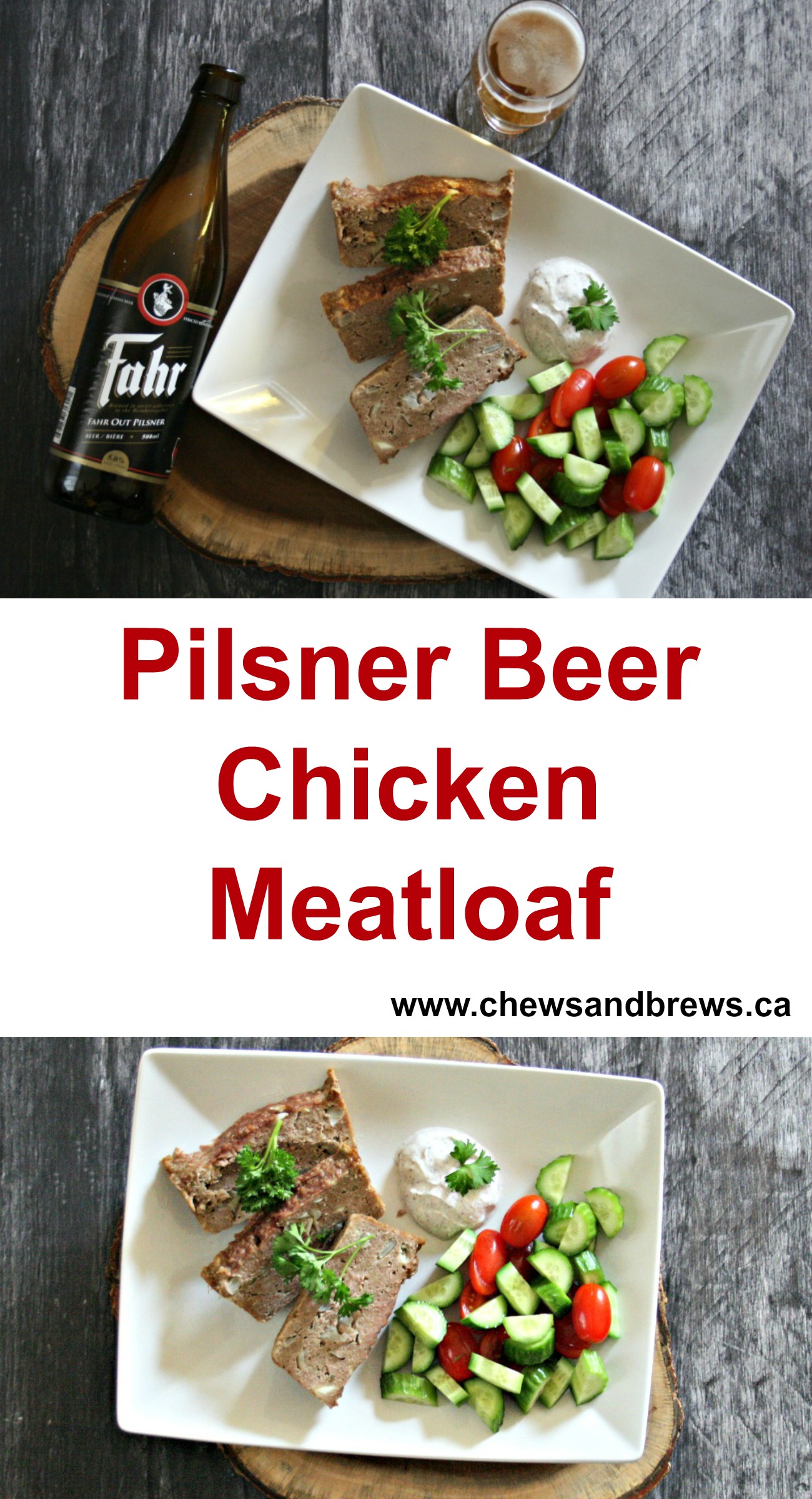Pilsner Beer Chicken Meatloaf ~ Chews and Brews
