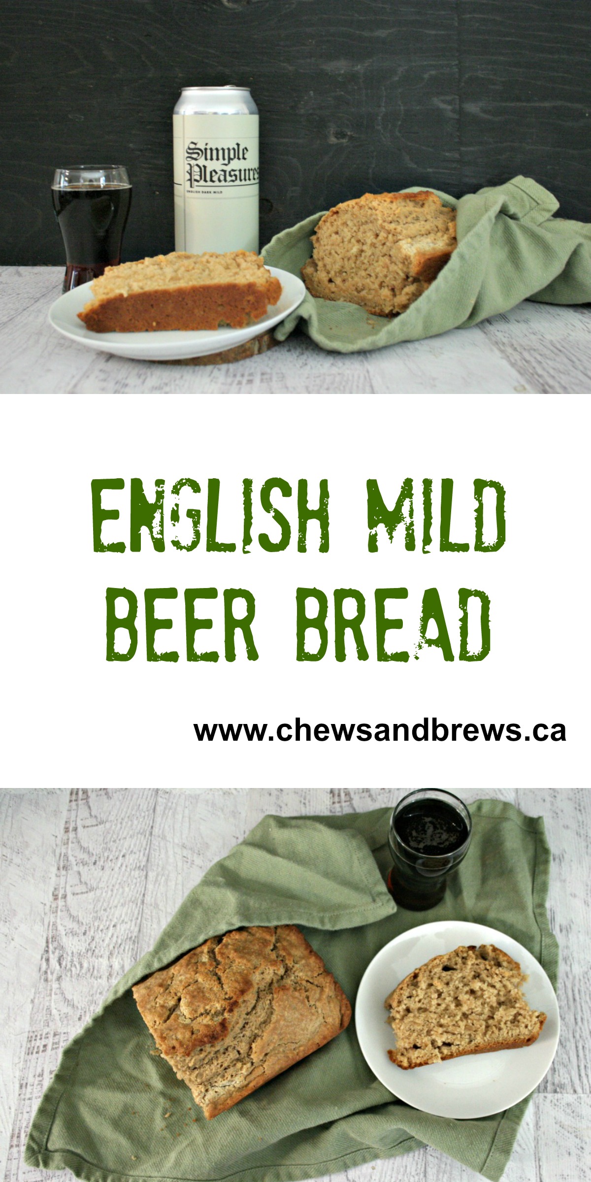 English Mild Beer Bread ~ Chews and Brews