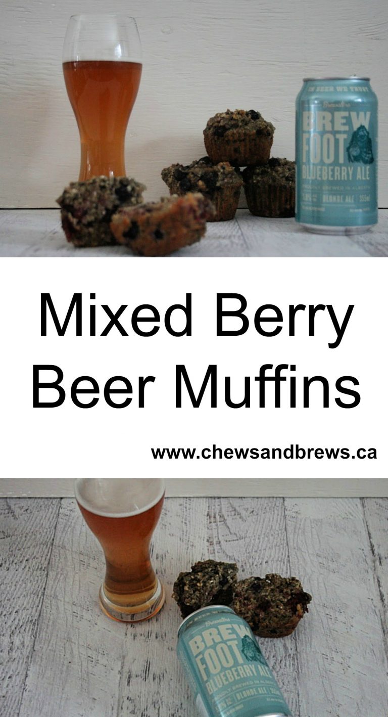 Mixed Berry Beer Muffins ~ Chews and Brews